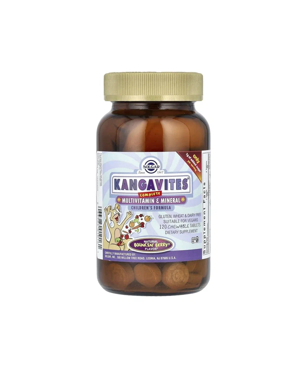 Solgar Kangavites Complete Multivitamin and Mineral Formula, детский комплекс, со вкусом ягод, 120 таблеток