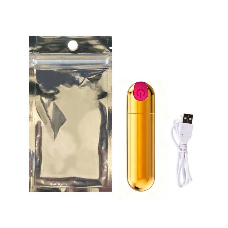 10-частотный мини-USB-зарядный вибратор-пуля, вибратор, женская мастурбация, секс-товары для взрослых Мешок из золотой