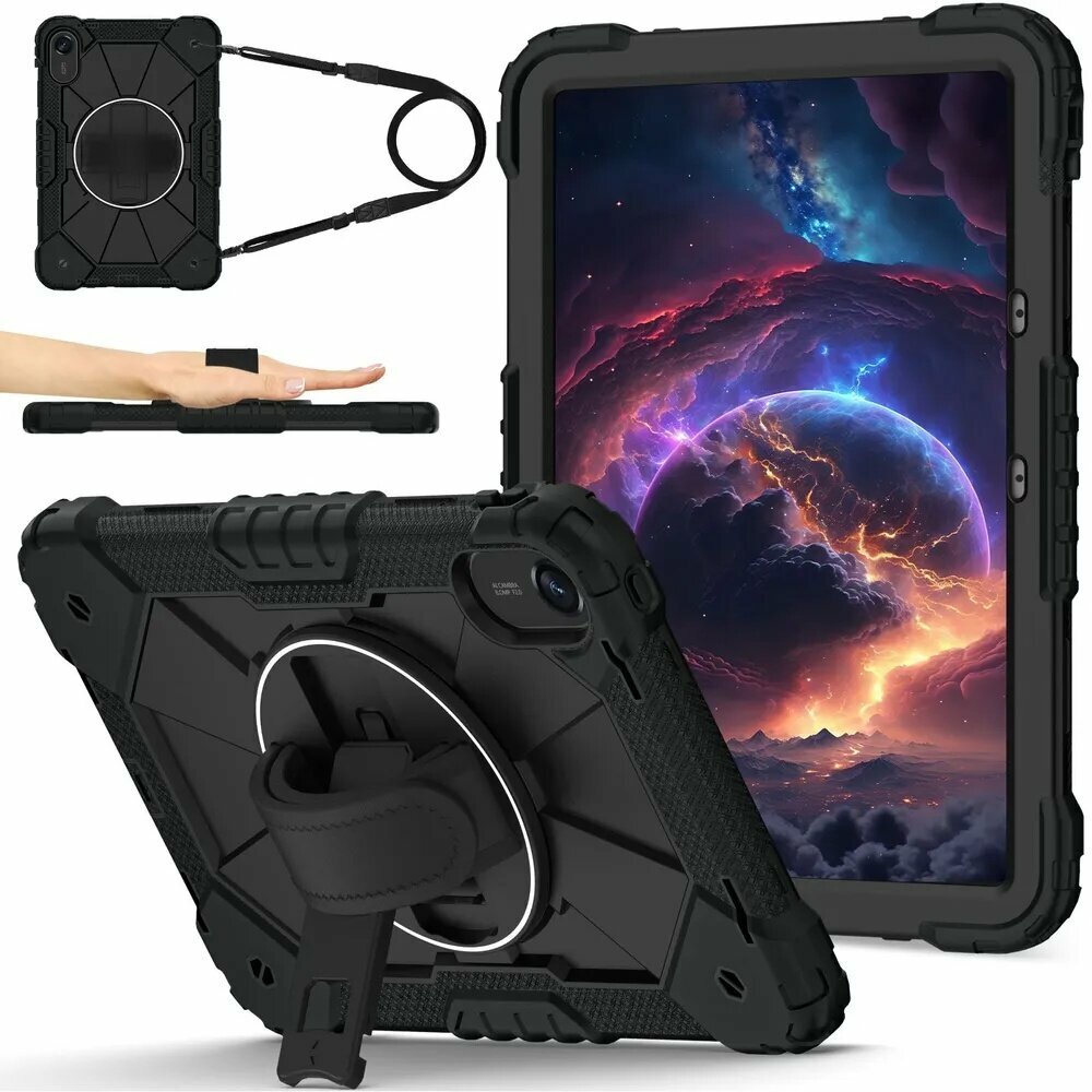Чехол на Xiaomi Redmi Pad 2 11.0" 2025/ Сяоми Редми Пад 2 2025, с кронштейном и плечевой ремень, Смешанные цвета