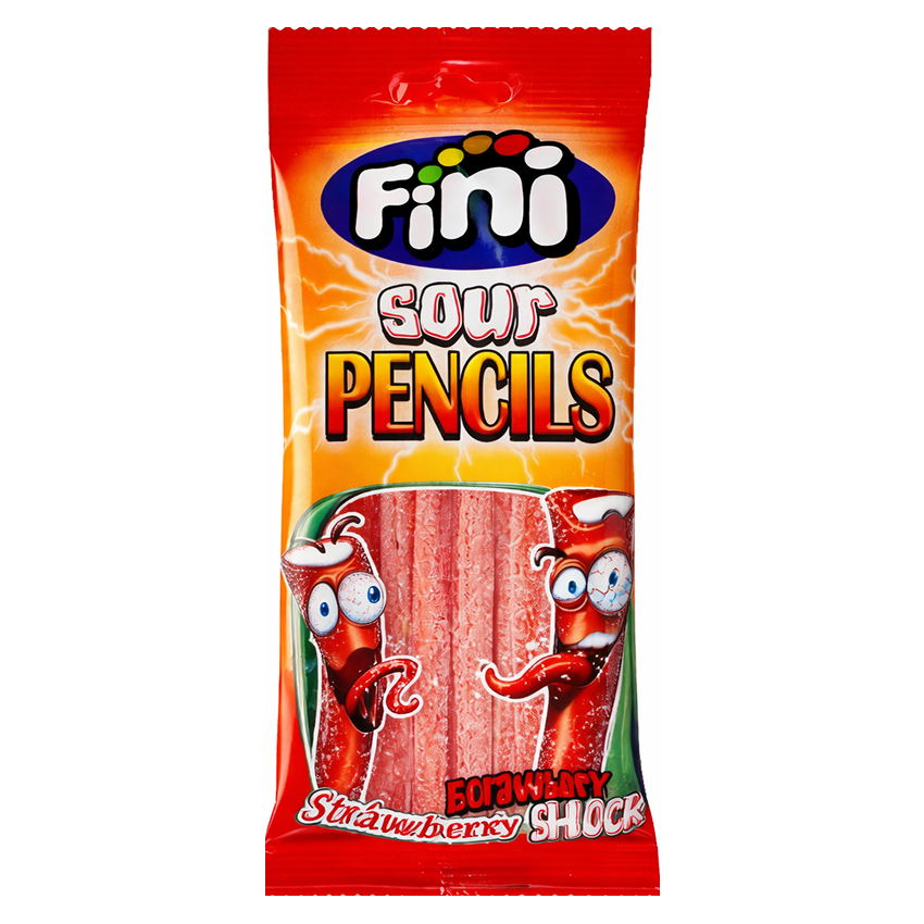 FINI Sour Pencils мармелад жев кислые карандаши со вкусом клубники 100 гр