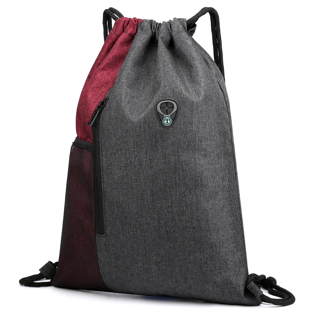 Сумка спортивная с разъемом для наушников рюкзак на шнуровке водонепроницаемый ведрообразный рюкзак лёгкий мешок для взрослых подростков Цвет: Серый/Синий/Красный(выбор) Материал: Оксфордский ткань Размер:43*33*1см Вес изделия:180г Пакет:1*Рюкзак