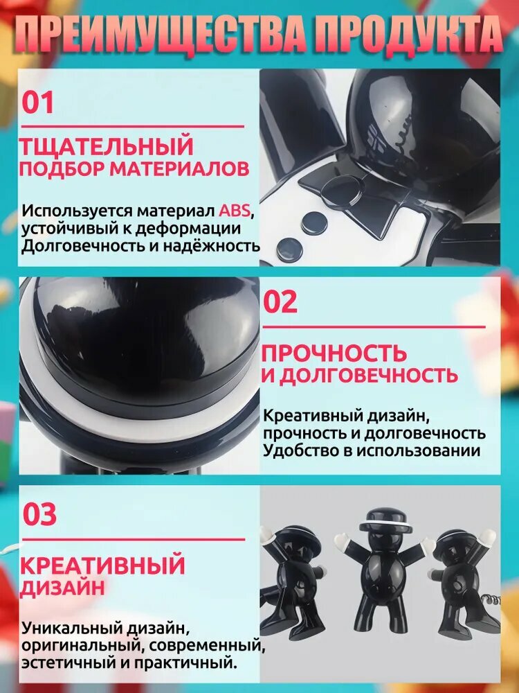 Набор штопоров 3 в 1 с приколом, пластик, черный, штопоры механические — фото 1
