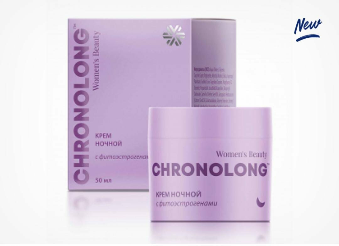 Крем ночной с фитоэстрогенами "Women's Beauty Chronolong", 50 мл уменьшению пигментации и видимости мимических морщин.