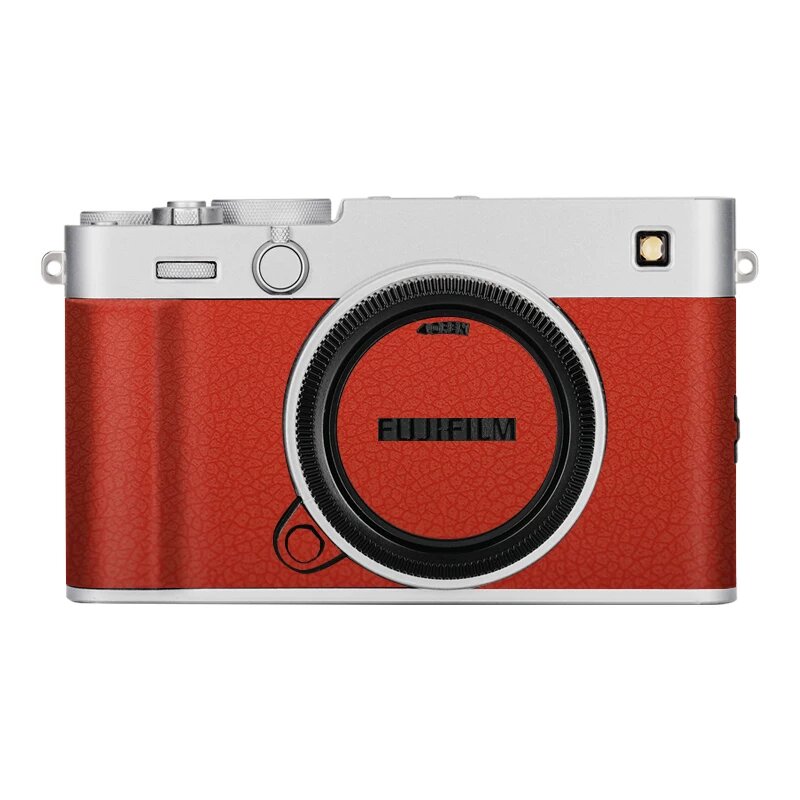 Прозрачная пленка для Fujifilm X-E5 с красным кожаным рисунком и клеем 3M