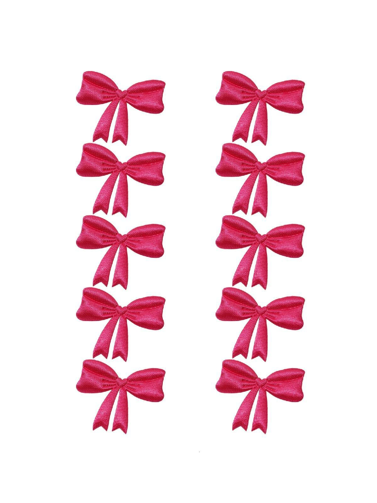 Бант из полиэстеровой ткани для рукоделия, розово-красный