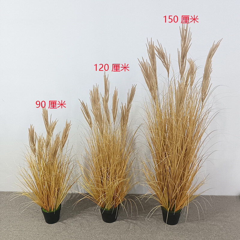 Искусственное растение, колосья пшеницы, колосья риса, горшечное растение, декор для отеля, ландшафтный дизайн, искусственный цветок, тростник, венчик, напольное горшечное растение, искусственное зеленое растение