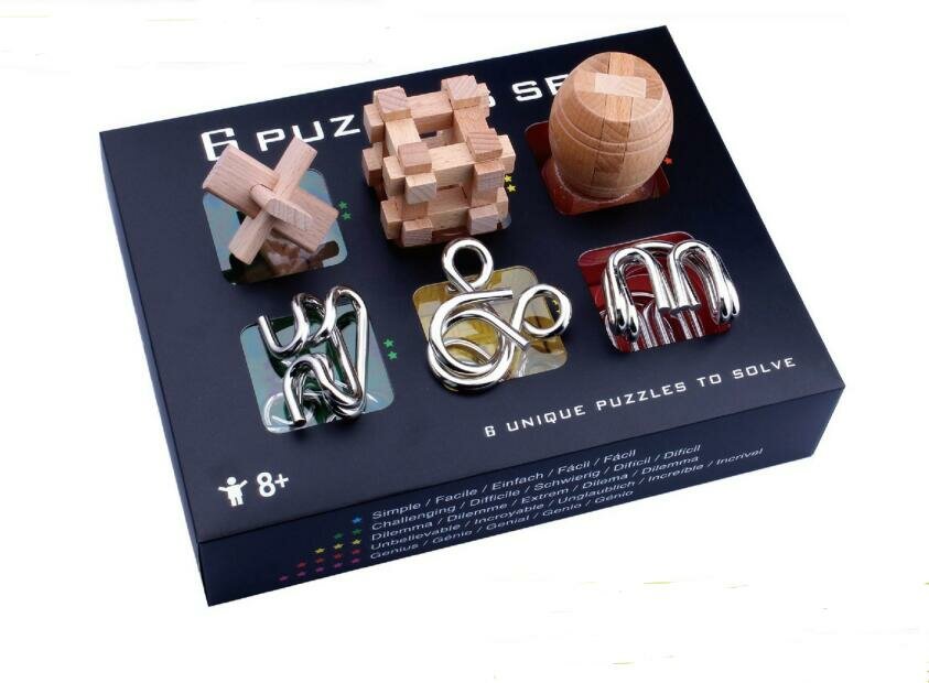 Подарочная коробка Деревянный металлический мозг Тизер головоломка игра плетеная игрушка плетеная провода головоломка игрушка головоломка для детей (дерево)