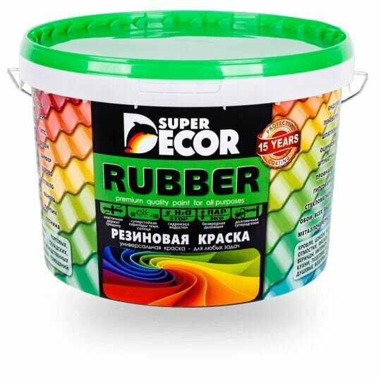 Резиновая Краска Super Decor Rubber 40кг №13 Гранат для Кровли, Оцинковки, Металлоконструкций, Цоколей, Фасадов из Дерева и Минеральных Поверхностей, Бассейнов / Супер Декор Руббер.