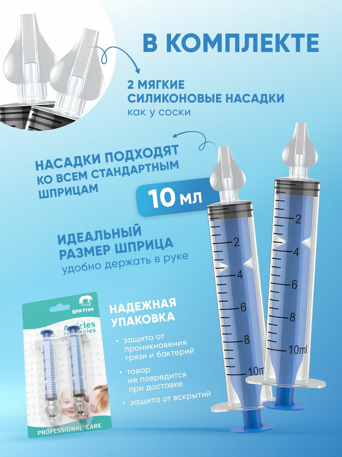 Шприц для промывания носа детский 2 шт 10 мл
