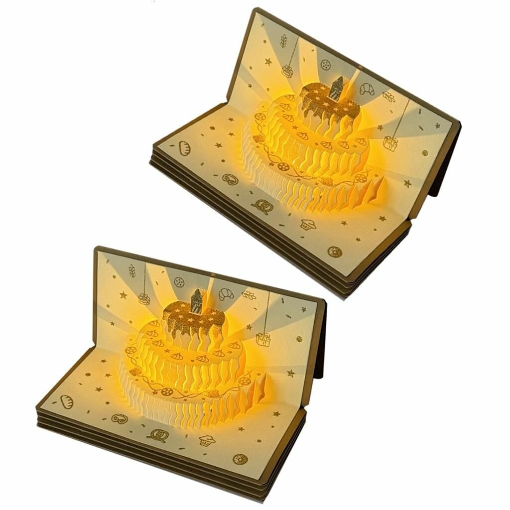 Мерцающая музыкальная открытка для свадьбы и дня рождения, красный конверт