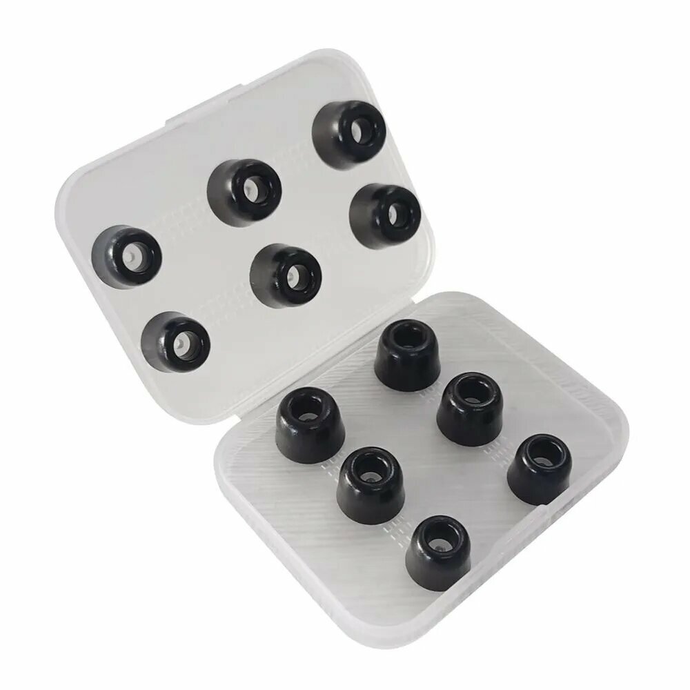 Амбушюры из пеноматериала с эффектом памяти, 6 пар, черные, с коробкой для хранения