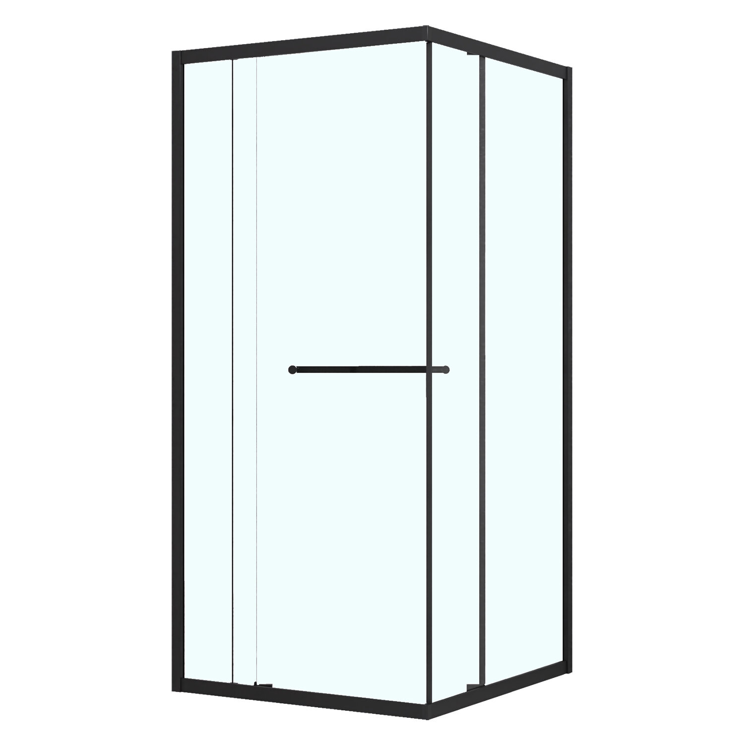 Душевое ограждение Azario MONAKO 1000х1000х1950 сдвижная дверь, прозрачное стекло 6 мм, профиль черный матовый (AZ-L47-100-MB-CL)