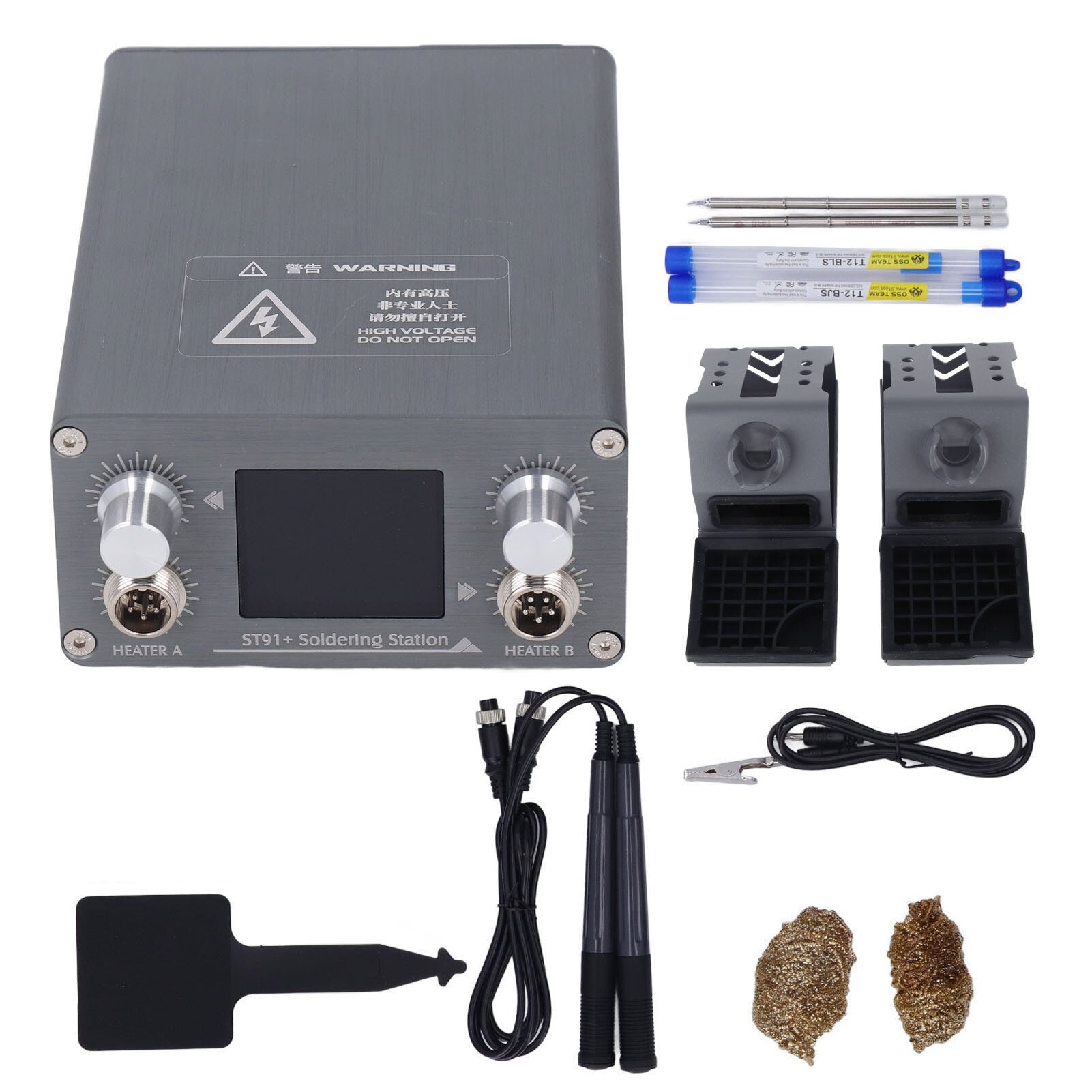 Интеллектуальная Паяльная Станция С Двухканальным ЖК-Дисплеем Постоянной Температуры