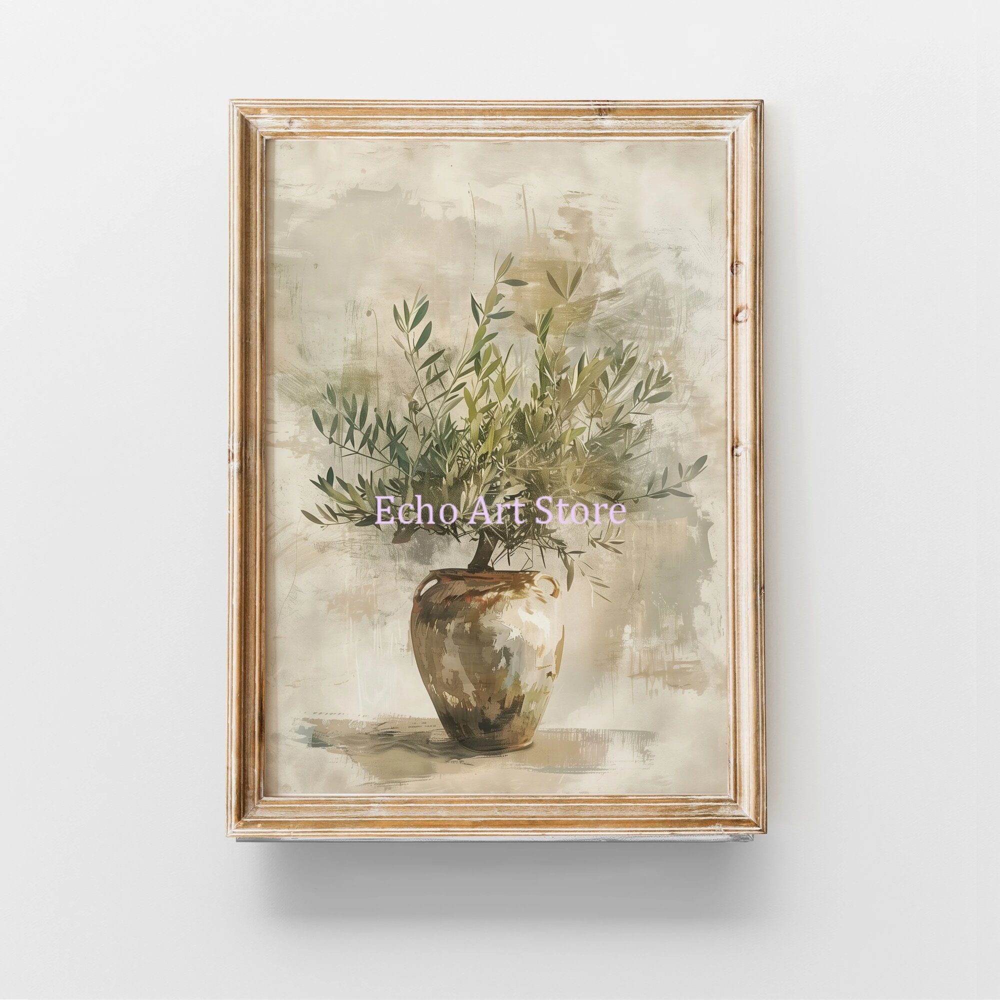 Настенная картина "Ботанические оливковые ветки" 6, 30X40cm Unframed