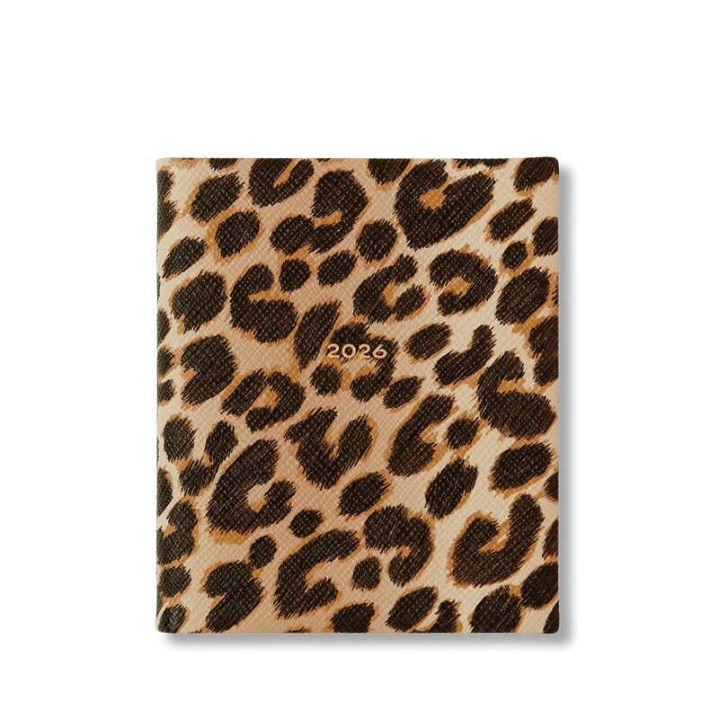 Smythson Ежедневник 2026 Premier Daily Fashion Diary in Panama, Leopard