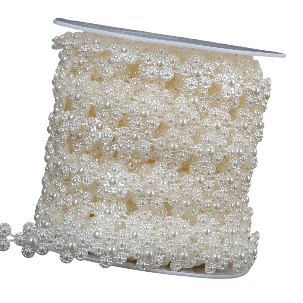 1 упаковка из 2 метров 13 мм искусственной жемчужной цепочки из пяти цветочных бусин "сделай сам", аксессуары для волос