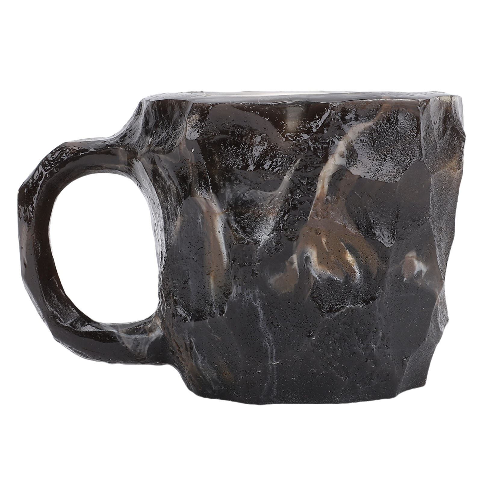 Хрустальная кофейная кружка большой емкости, многофункциональная, с удобной ручкой, имитация смолы, серого цвета.