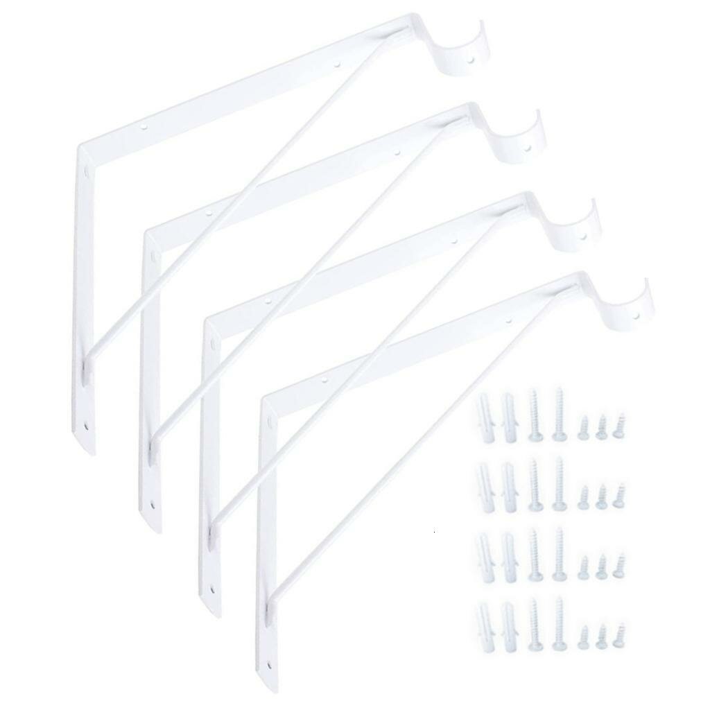 Набор из 4 кронштейнов для штанги в шкаф, Белый - 4шт