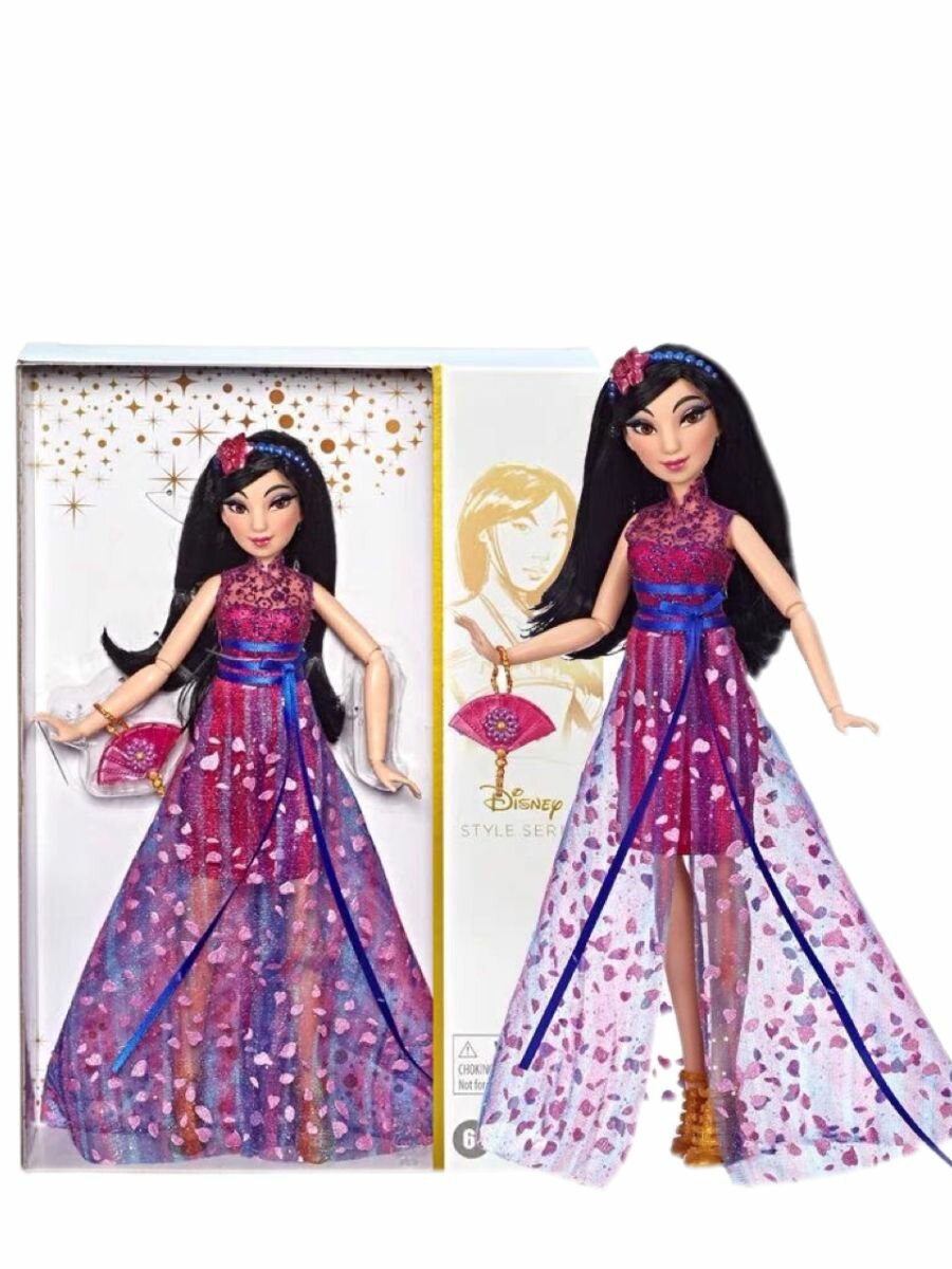 Disney Princess Style Series Mulan Fashion Doll, современное платье в полный рост, серьги, сумочка и туфли, игрушка для девочек от 6 лет и старше