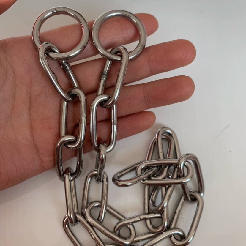 Нейлоновый ошейник из нержавеющей стали P-цепь для крупных собак, 4 мм толщина, длина 60 см, подходит для шеи до 52 см