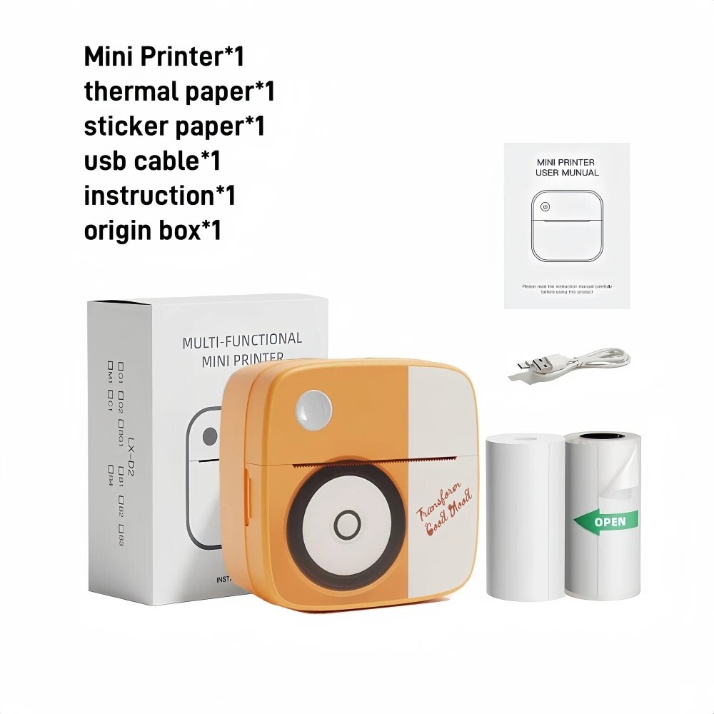 Новая машина для печати фотографий D2, мини-принтеры, термобумажные наклейки, бумажные наклейки для этикеток, принтер для печати на ошибку