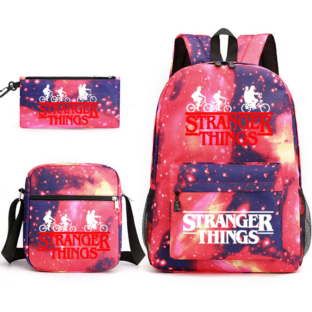 Набор Рюкзак Странные Истории(Stranger Things) Оксин 420D + Пенал + Мессенджер, Для Подростков, 5 Цветов, На Заказ