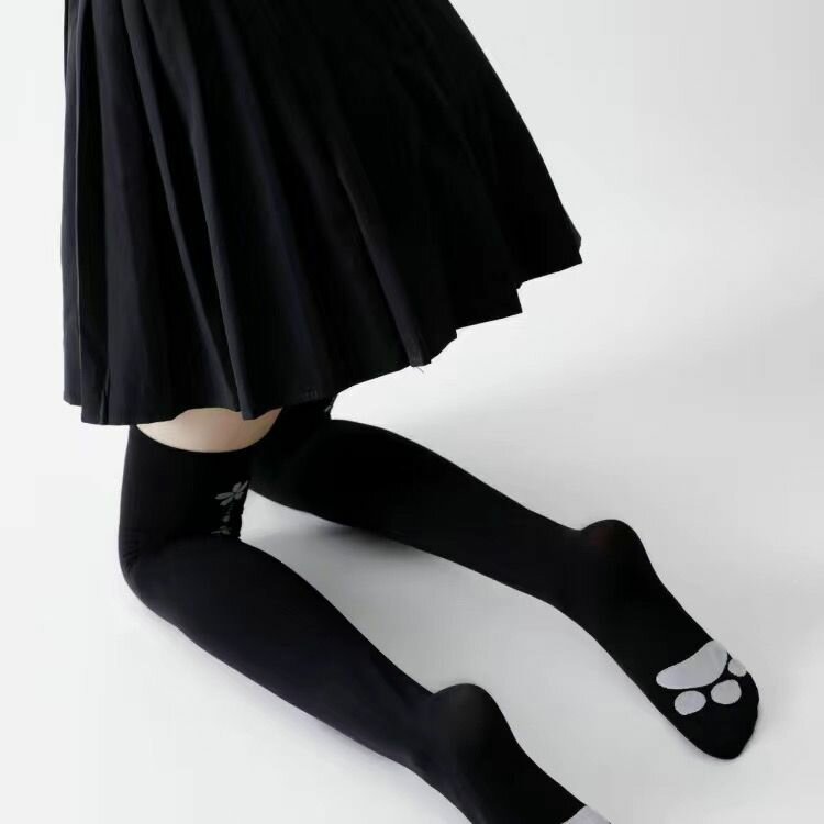 Кошачьи чулки 3D, трехмерные, длинные, милые, в японском стиле, с кошачьими лапками, двумерные, для косплея, аниме, наколенники, лолита, с подкладкой