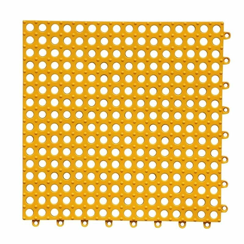 Коврик ПВХ для ванной с отверстиями для слива, Желтый