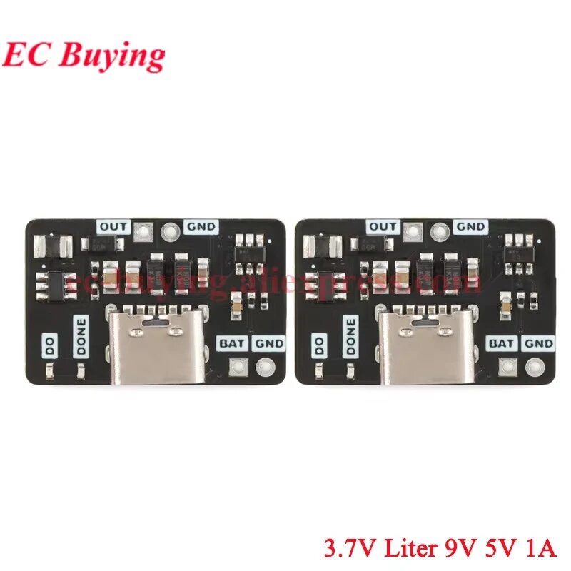 Модуль зарядки литиевых батарей 3.7V 9V 5V 1A, 2pcs