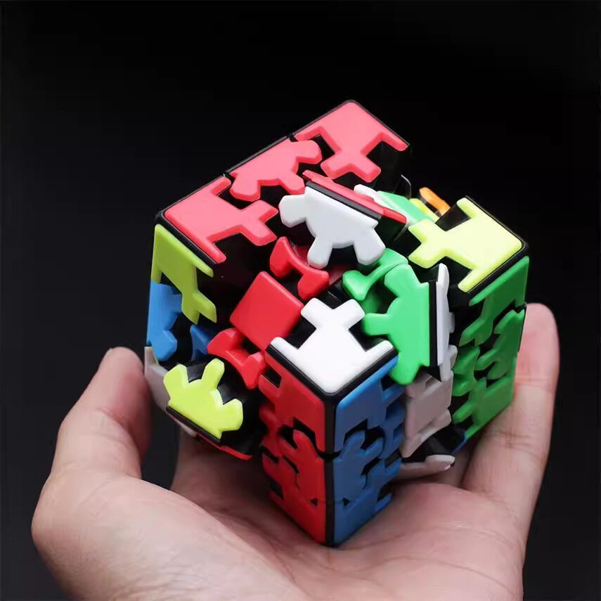 3D цветной шестеренчатый кубик-головоломка для детей: гладкий 3x3 кубик-головоломка, обучающая игрушка для обучения и