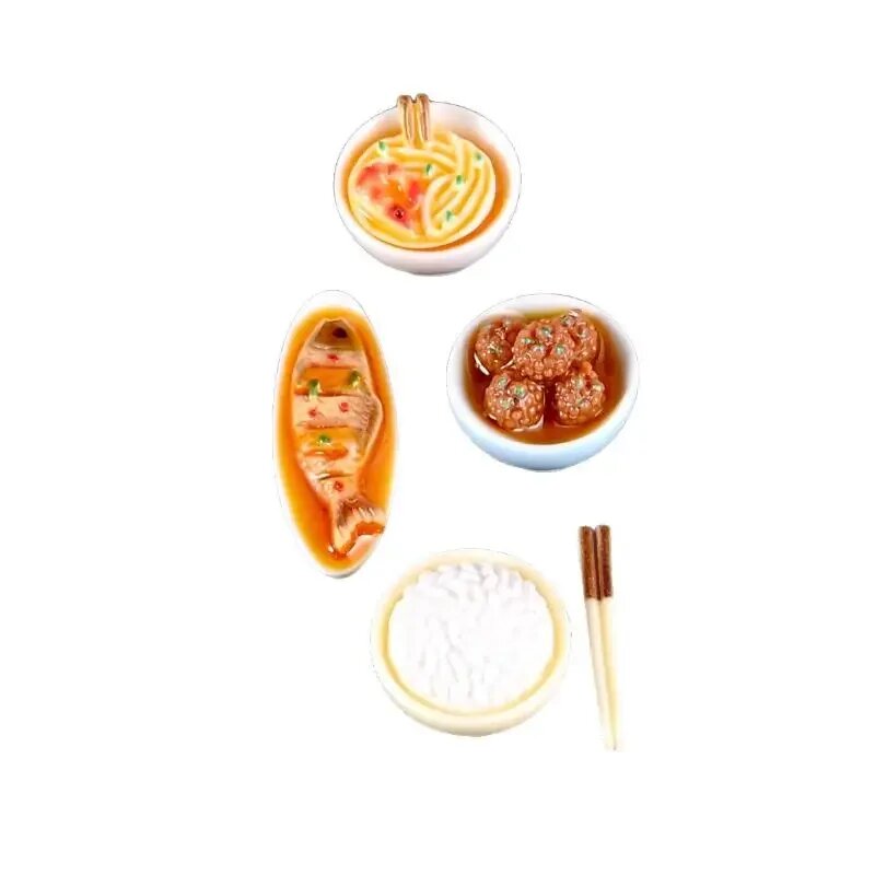 Кукольный домик, миниатюрная китайская посуда, модель еды, мини-кухня, украшения «сделай сам», кукольный дом, аксессуары для столовой, игрушки