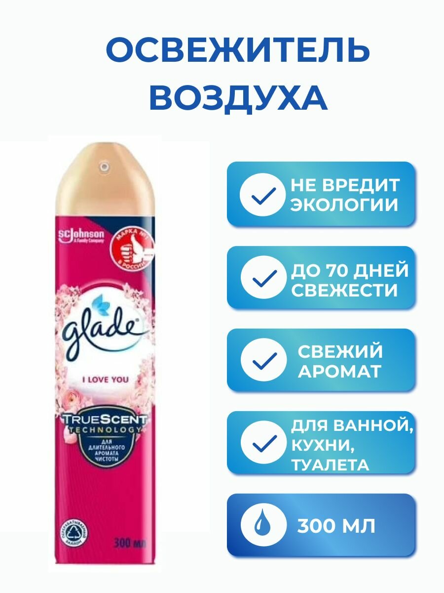 Glade Освежитель воздуха I Love You, 300 мл