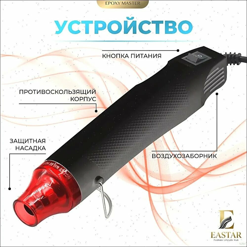 Мини фен для термоусадки/свечей/для эмбоссинга — фото 1