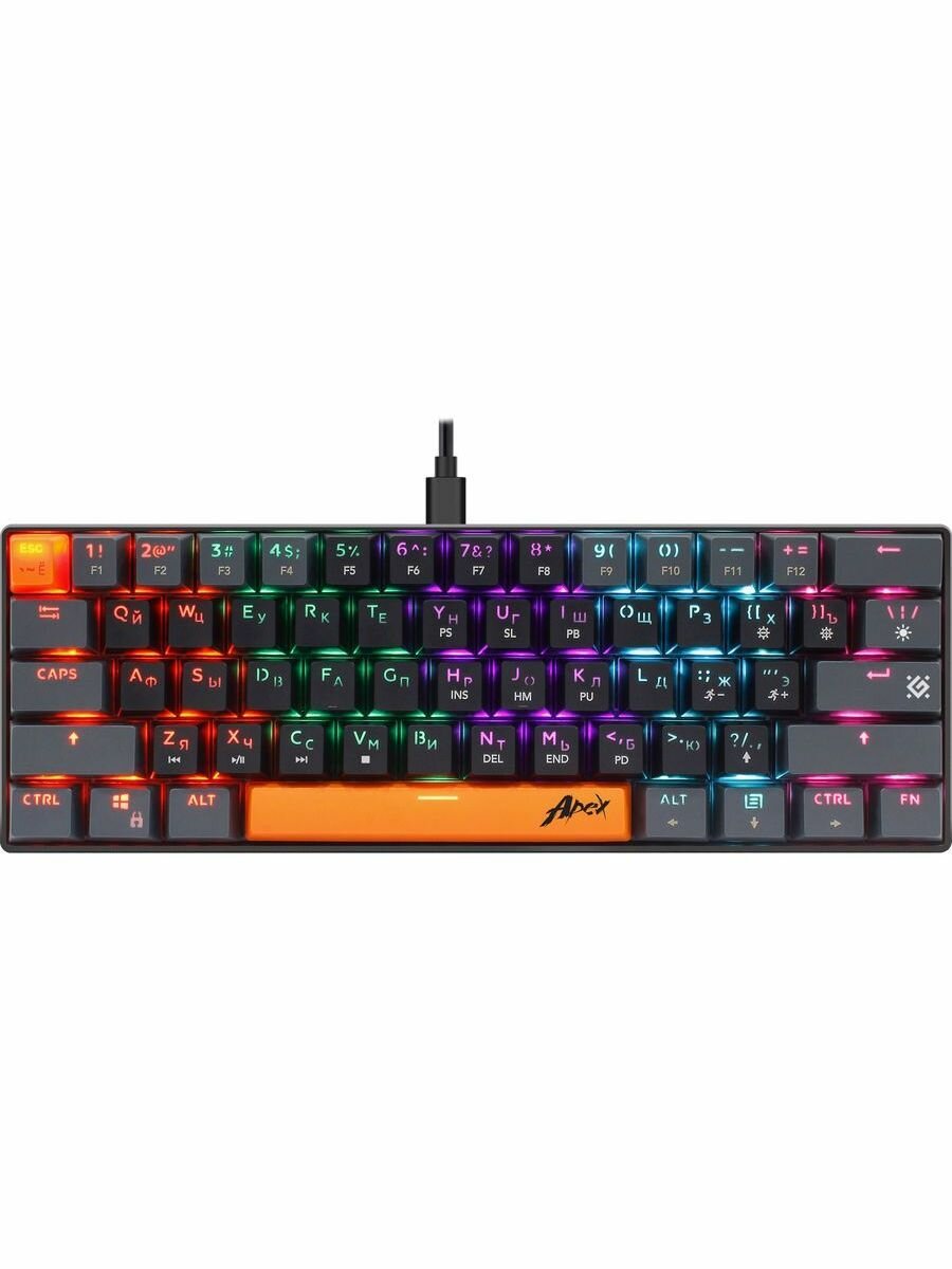 Defender Apex GK-002 RU Проводная механическая клавиатура, русская раскладка, черная