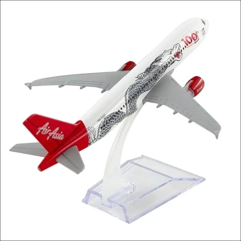 Сборная модель самолета AirAsia 1:400, металл, длина 16 см — фото 1