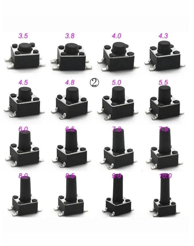 Микро Кнопка тактовый переключатель, 4,5x4,5x4мм, Type2, DIP SMD 10шт