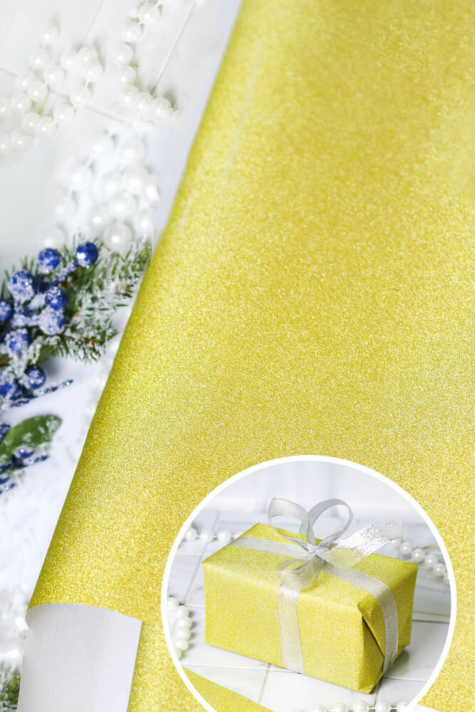 Упаковочная бумага для подарков бест вишес, золотая, 150х70 см, Koopman International PPN101510-2