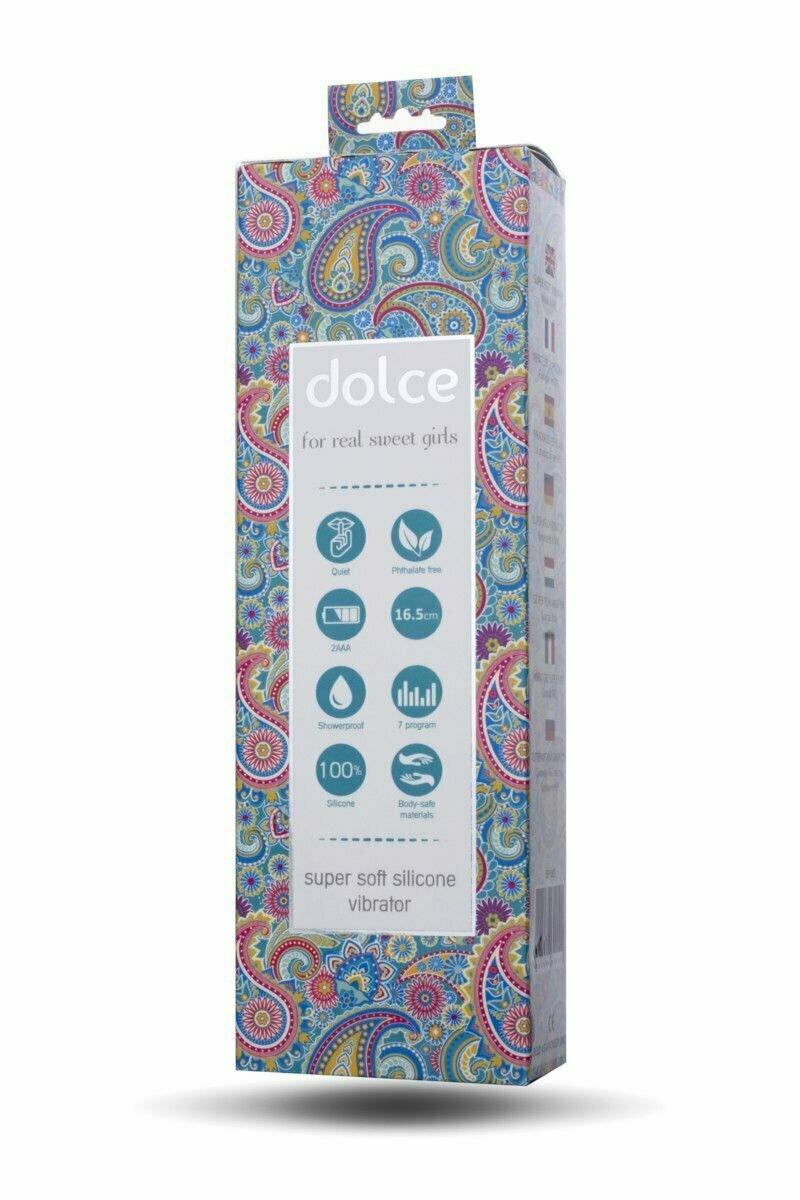 Вибратор Dolce "Tyler", 7 режимов вибрации, голубой, длина16,5 см