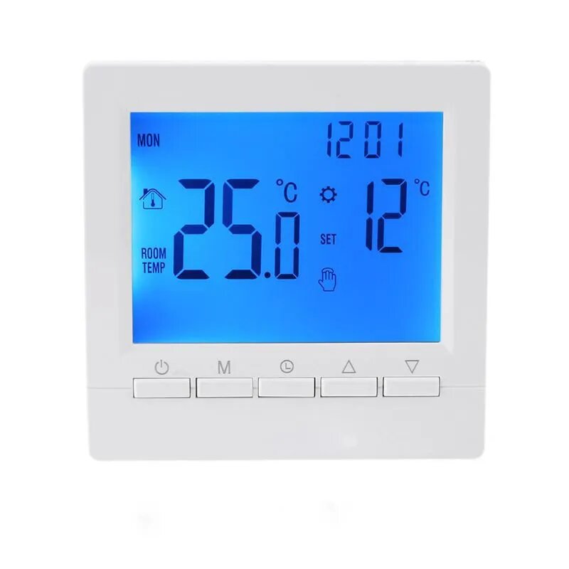 Терморегулятор/термостат голубой для дома 25.0°C/12°C Электронное управление
