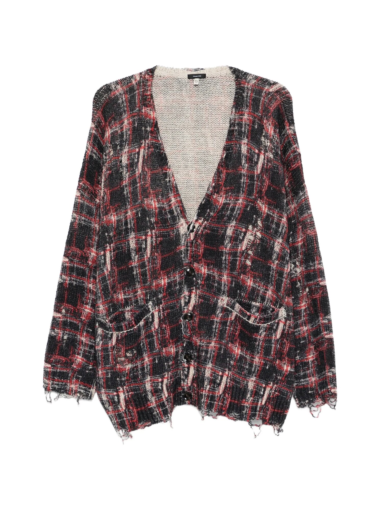 Кардиган R13 Frayed cardigan, размер M, black/black