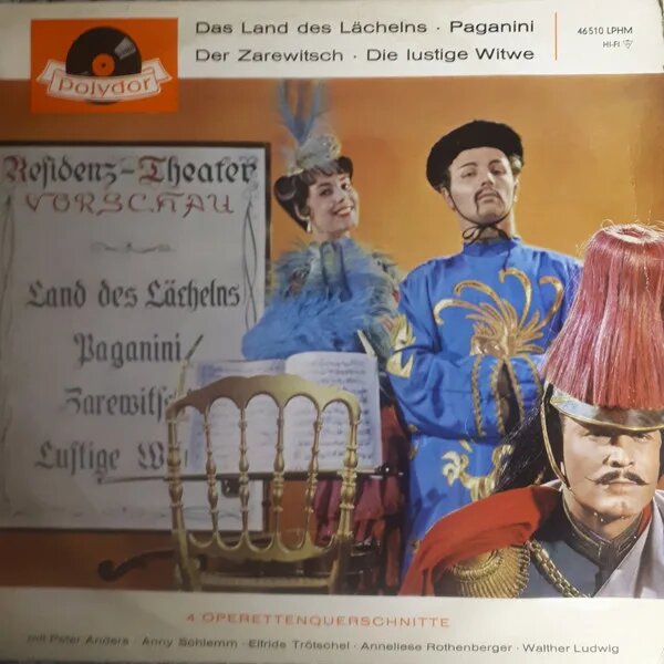 Das Land des Lächelns / Paganini / Der Zarewitsch / Die Lustige Witwe (4 Operettenquerschnitte)