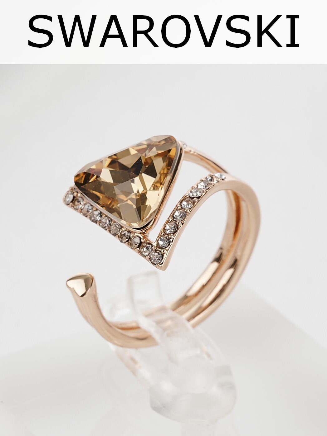 Кольцо, кристаллы Swarovski, кристалл