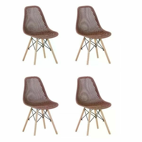 Стул обеденный СтулБержи Стулья для кухни Eames Mesh, темно-коричневый (комплект из 4 шт)