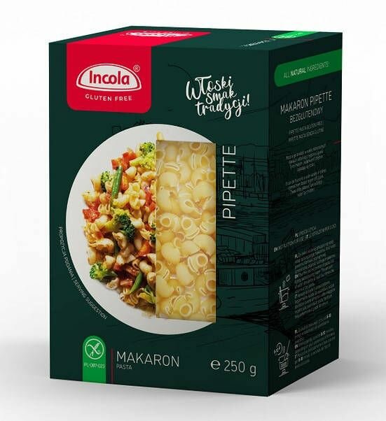 Безглютеновые макароны-пипетки Incola, 3шт x 250г