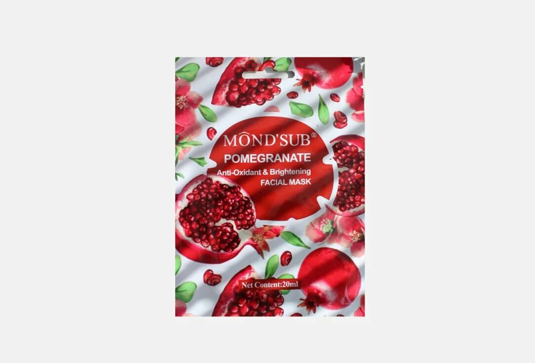 Mondsub Pomegranate Anti-Oxidant & Brightening Facial Mask Тканевая маска для лица 1шт нет