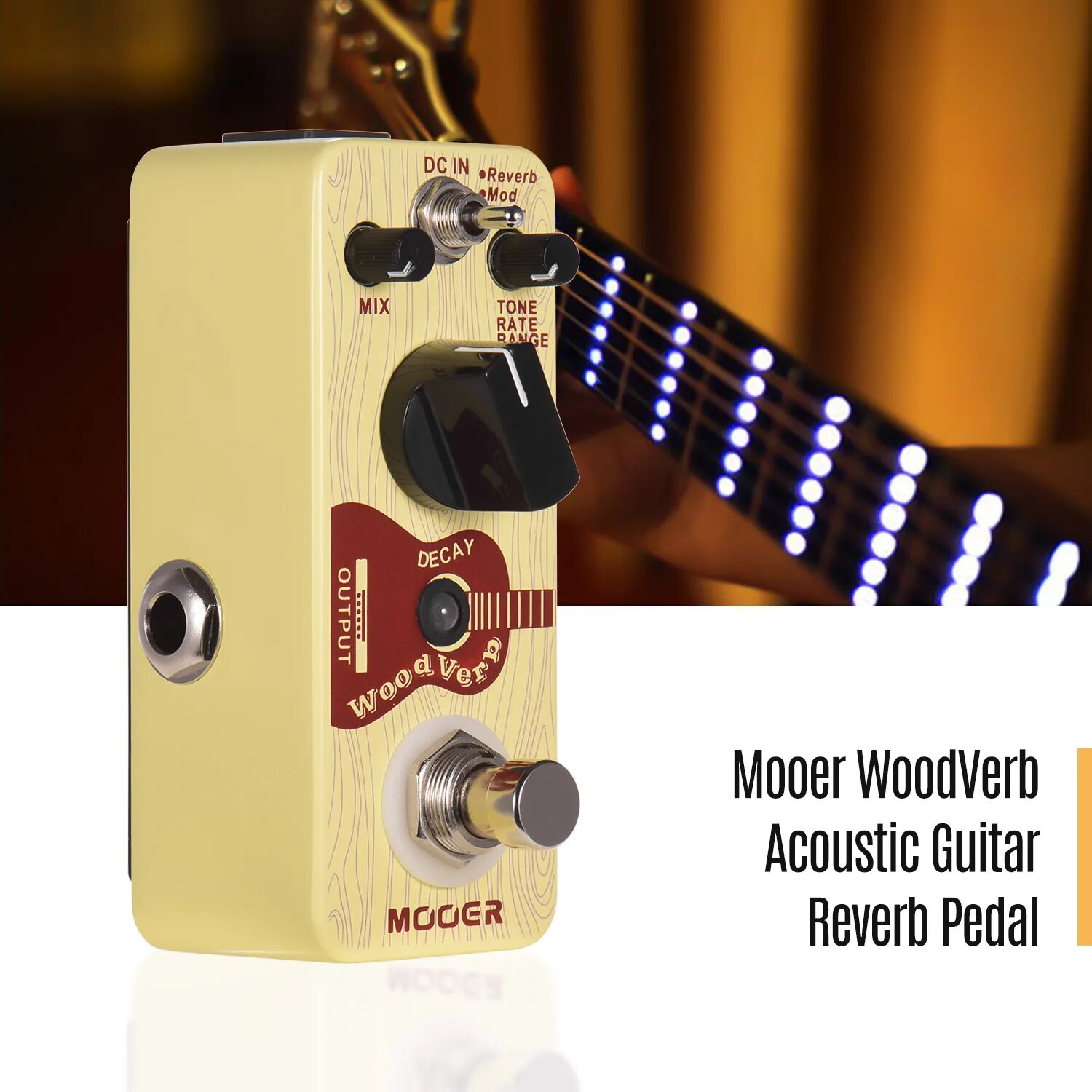 Mooer WoodVerb Цифровая Педаль Реверберации для Акустической Гитары