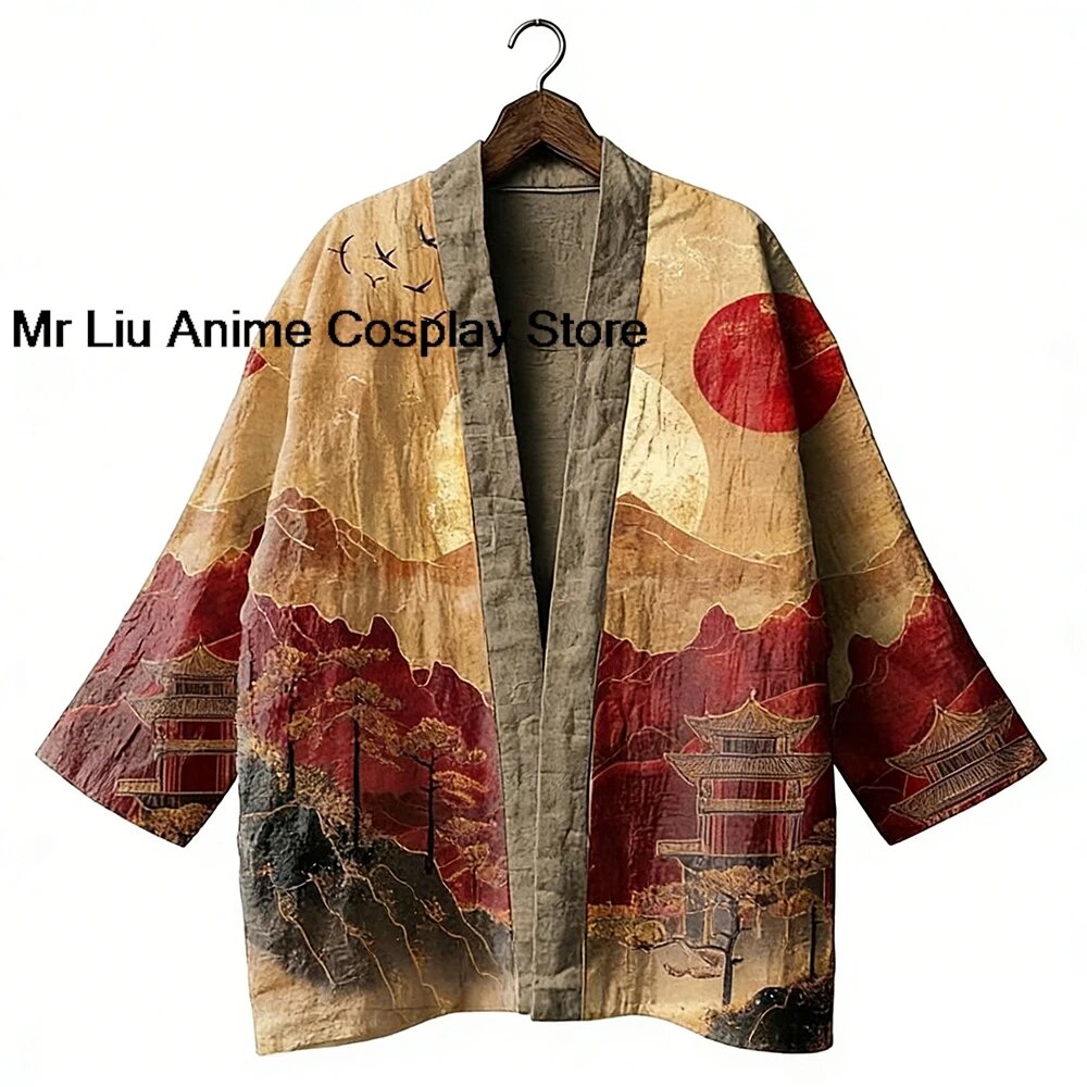 Кардиган-кимоно 3D-укё-э из полиэстера с японским принтом XXС, Haori Jacket2