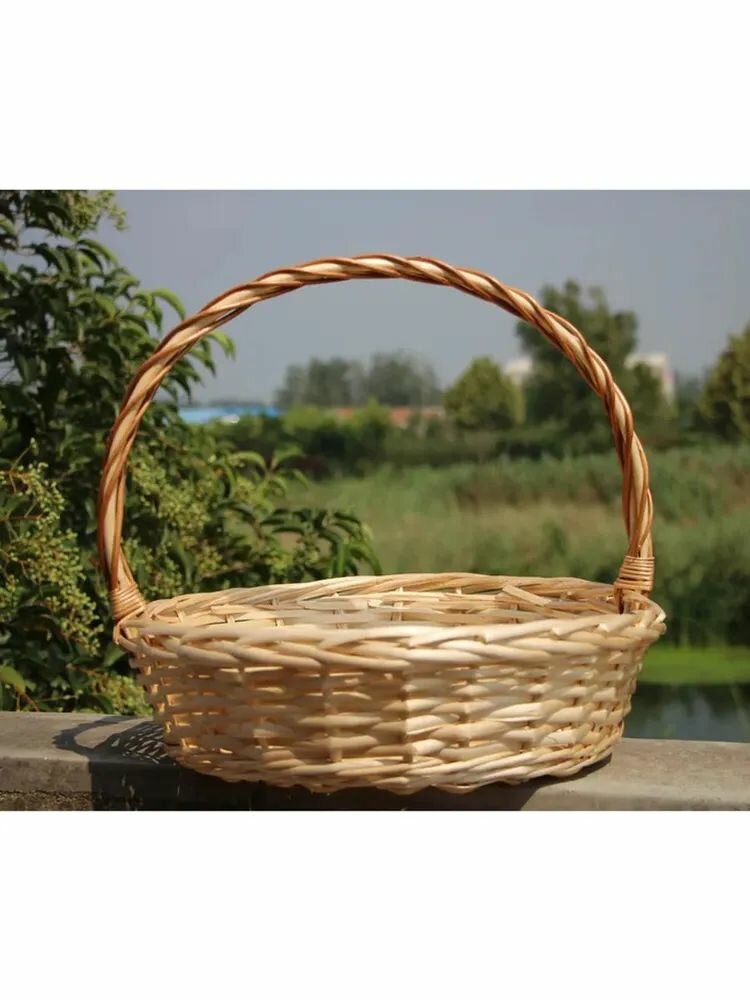 Корзина плетеная GEALFIS для цветов 36x28x9 см, натуральная лоза для букетов, подарков, пикника, фруктов, декора интерьера, ручная работа
