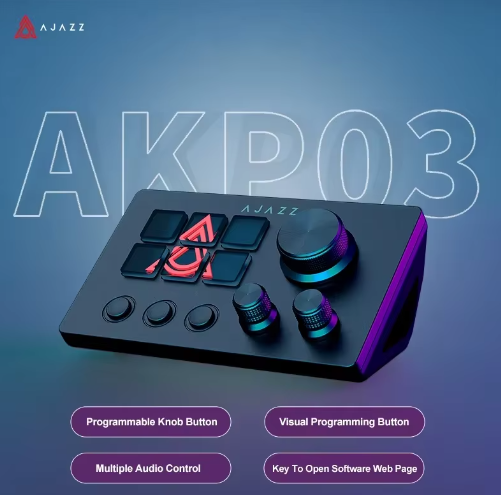Клавиатура Ajazz AKP03E, макрос, программируемая, 12 кнопок, механическая, USB, черная