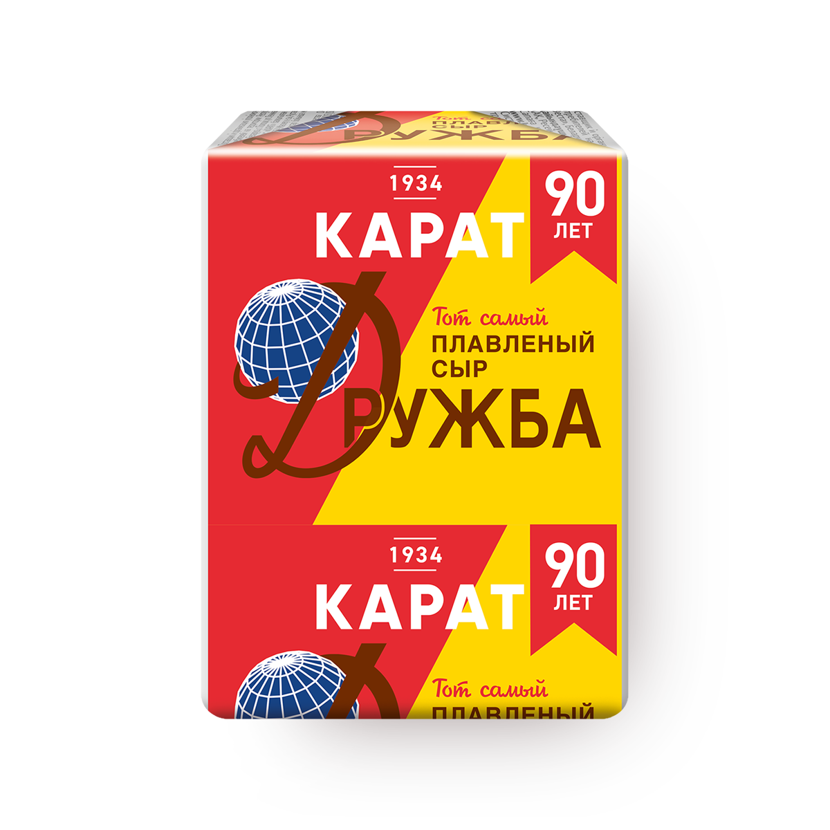 Сыр плавленый «Дружба» карат, без добавок, 45 % жирности, 90 грамм